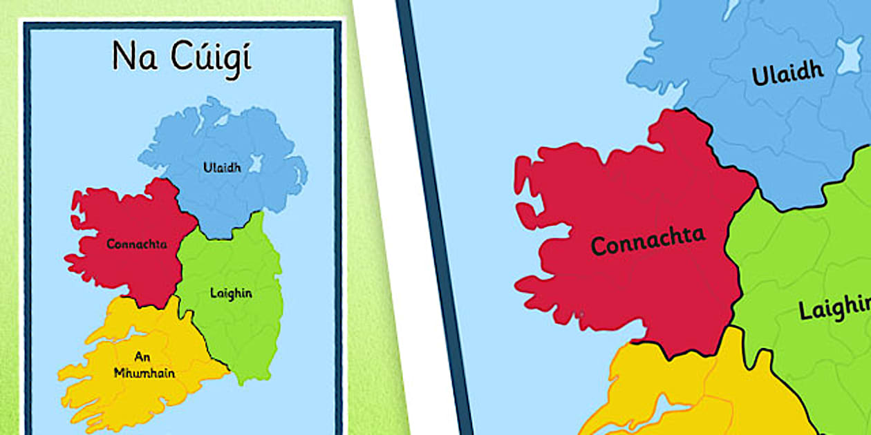 Irish Provinces Display Poster Gaeilge (Teacher-Made)