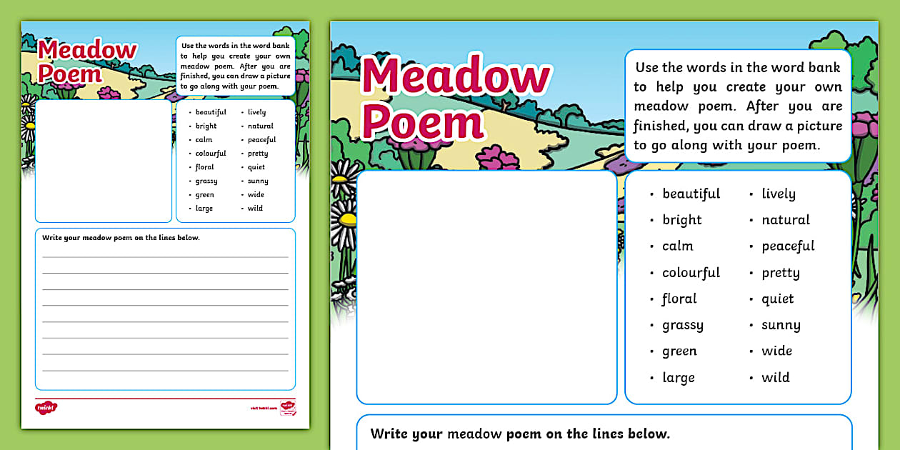 Meadow Poem Writing Template