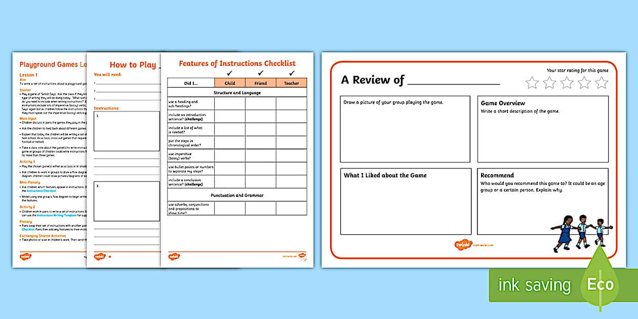 Playground Games School Twinning Lesson Pack - Twinkl