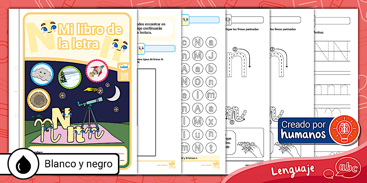Cuadernillo | Mi libro | letra N | (teacher made) - Twinkl