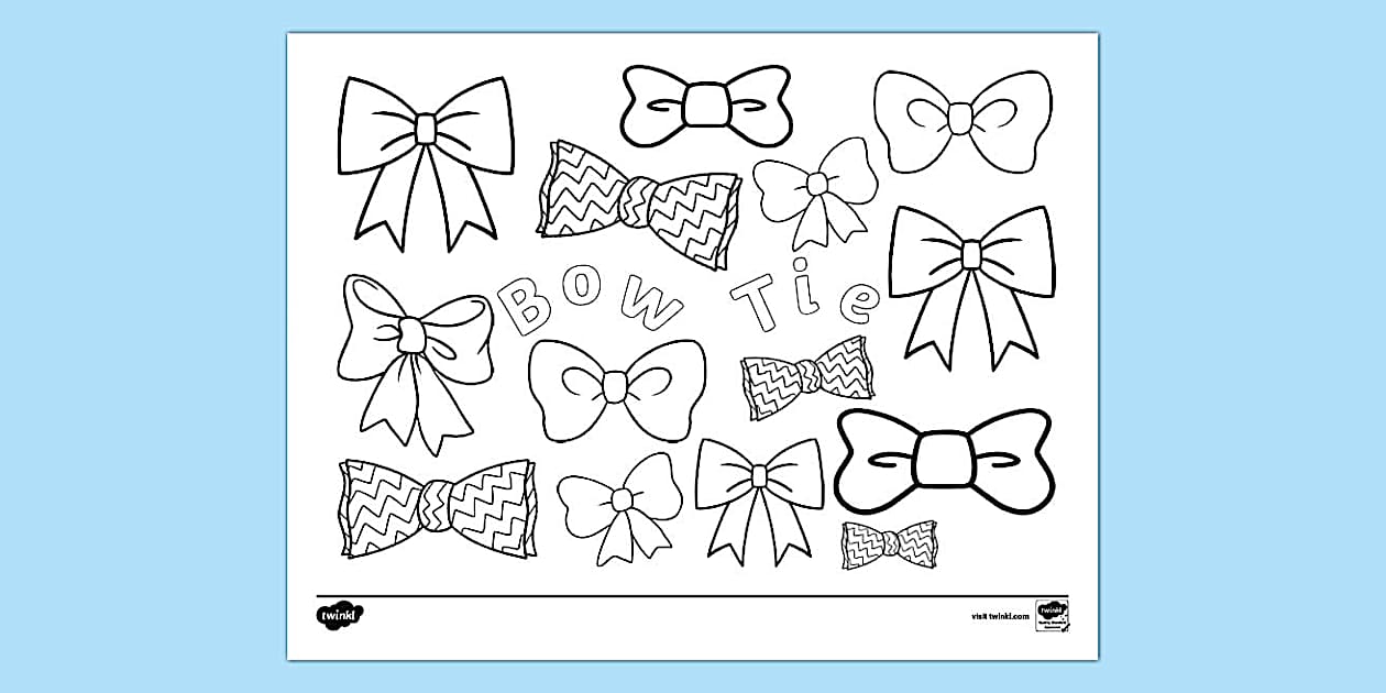 Bow Tie Coloring Sheet (teacher made) - Twinkl