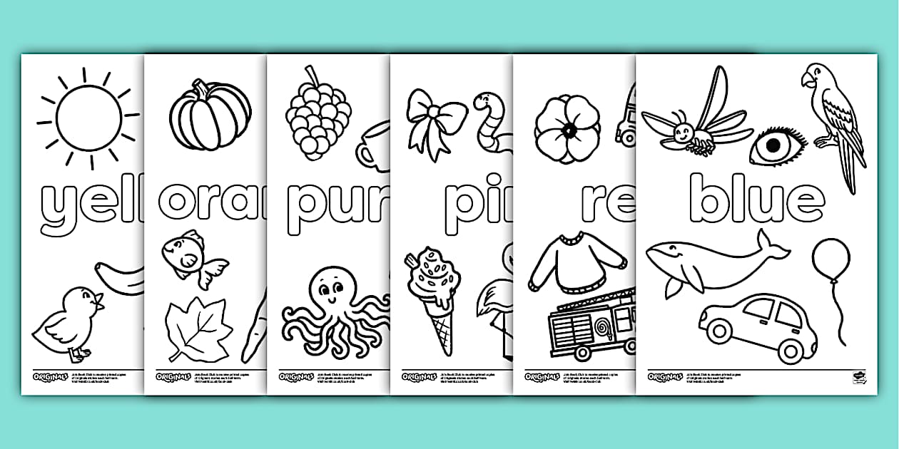 Originals First Words Colouring Pages: Colours - Twinkl