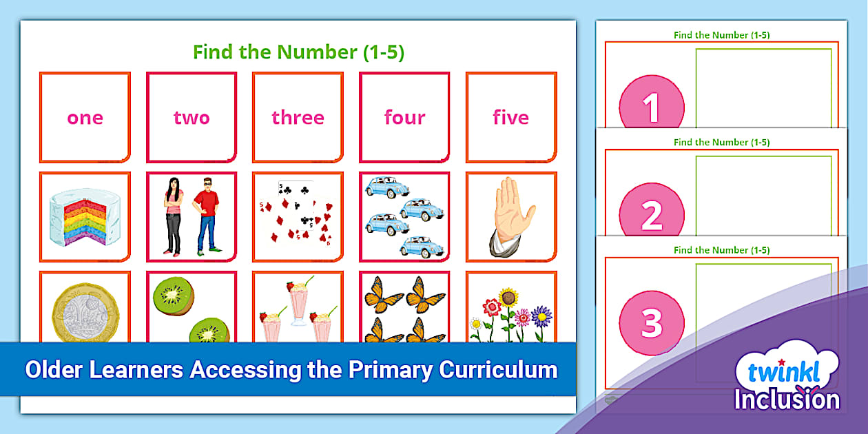 SEND Older Learners - Finding Numbers 1-5 Workstation Pack