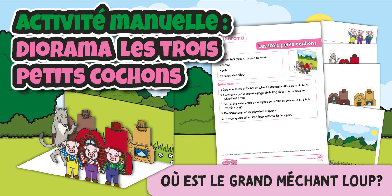 Activité manuelle : Diorama - Les trois petits cochons