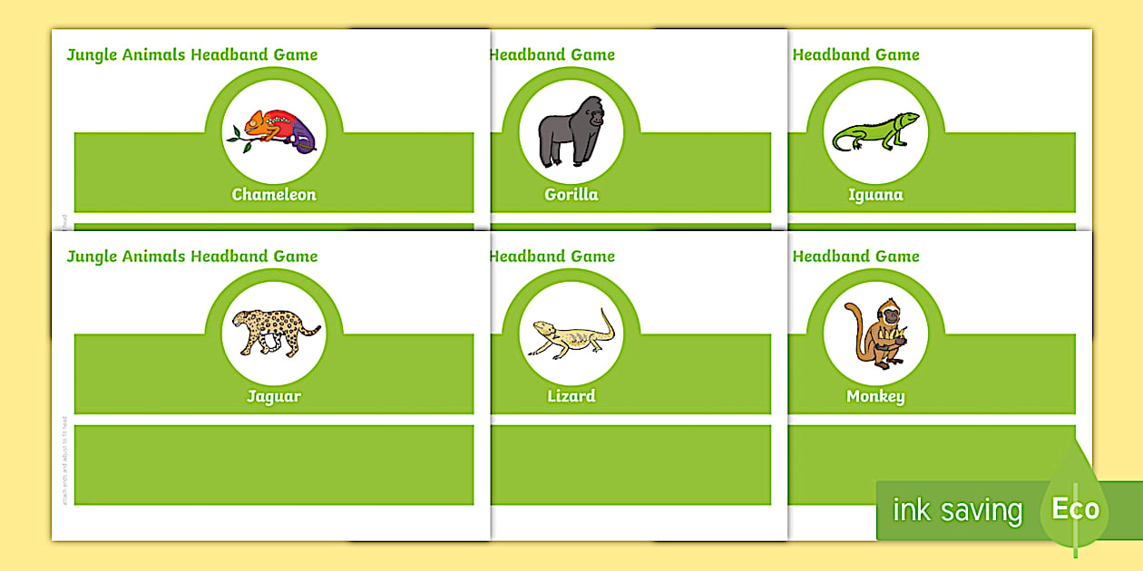Jungle Animals Headband Oral Language Game