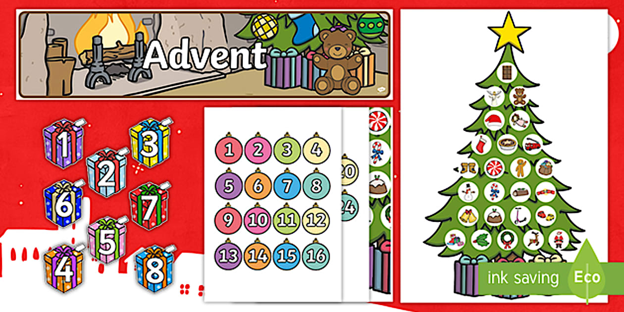 Ready Made Advent Display Pack (teacher made) - Twinkl