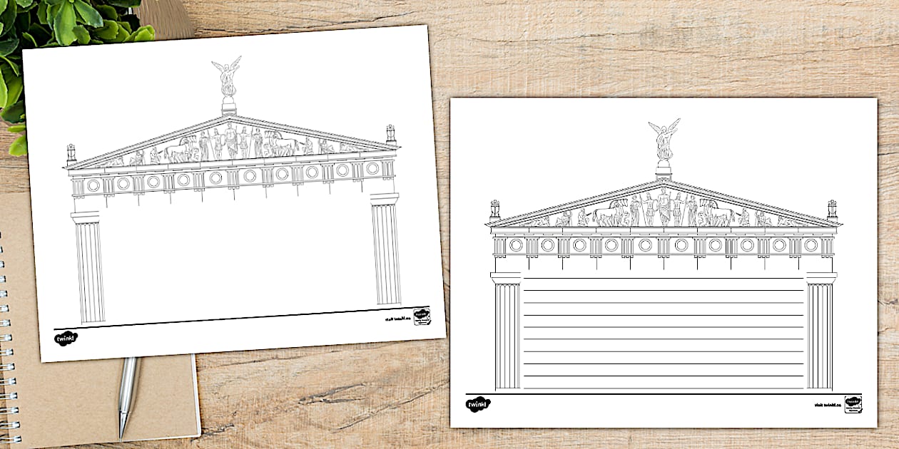 Ancient Greek Temple Writing Template