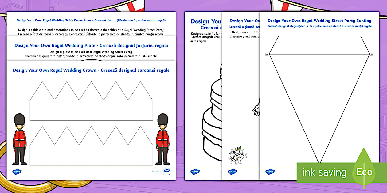 The Royal Wedding Street Party Planning Activity Pack English/Romanian
