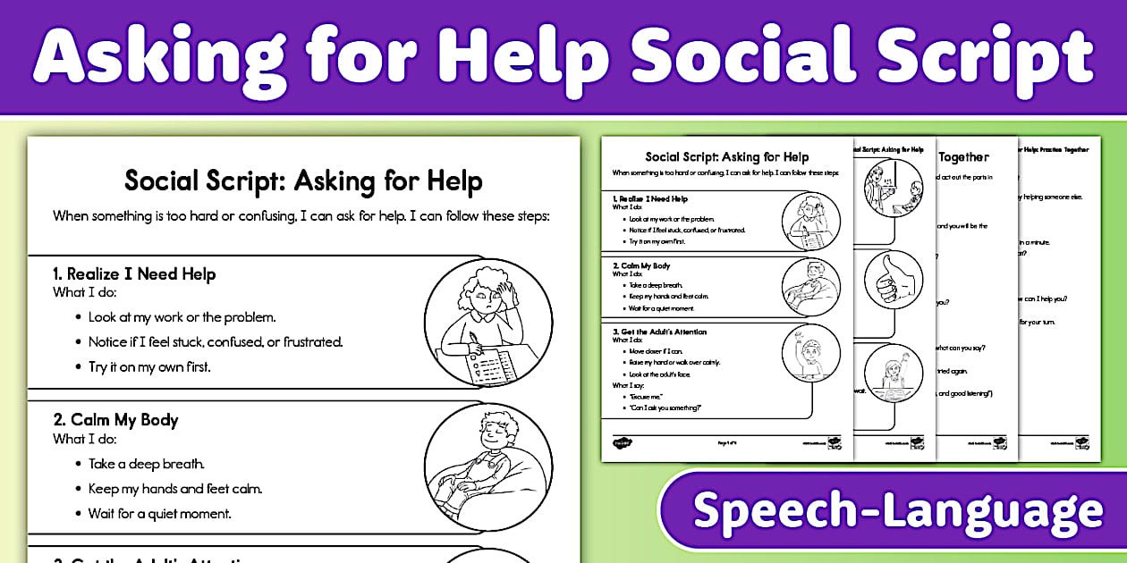 Social Skills Script: Asking for Help for SLP