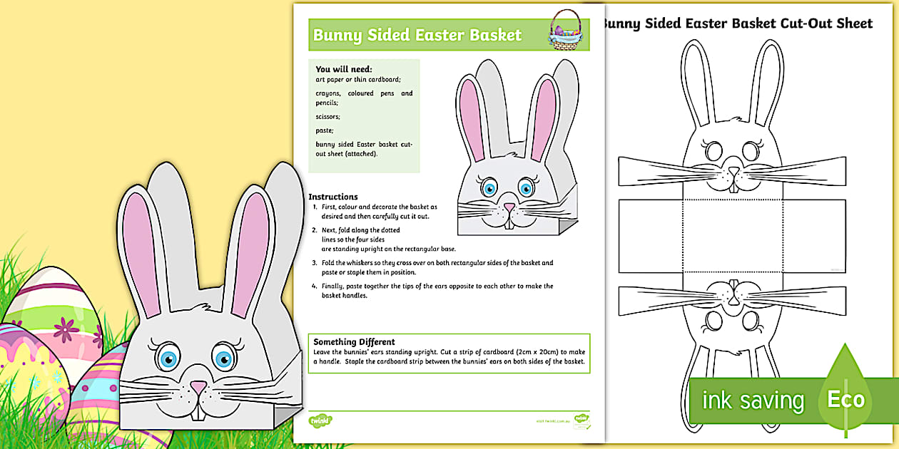 Bunny-Themed Easter Egg Basket | Easter Crafts - Twinkl