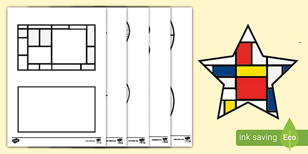 Mondrian-Inspired 2D Shape Templates - Twinkl