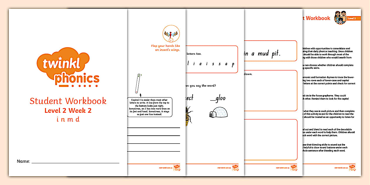 Twinkl Phonics: Level 2: Week 2 Workbook | Twinkl