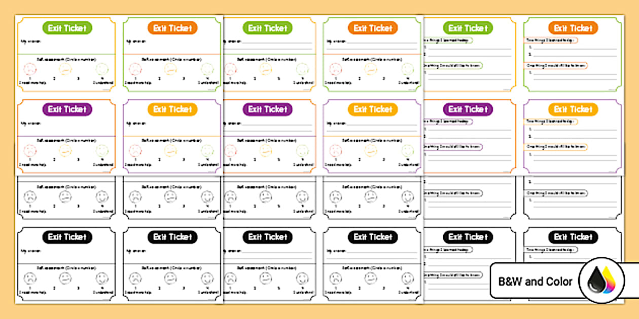 General Exit Tickets for K-2nd Grade - Twinkl