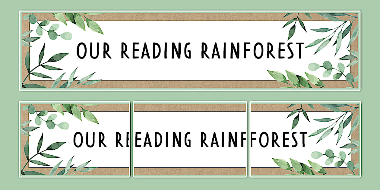 Muted Botanical Theme Our Reading Rainforest Display Banner