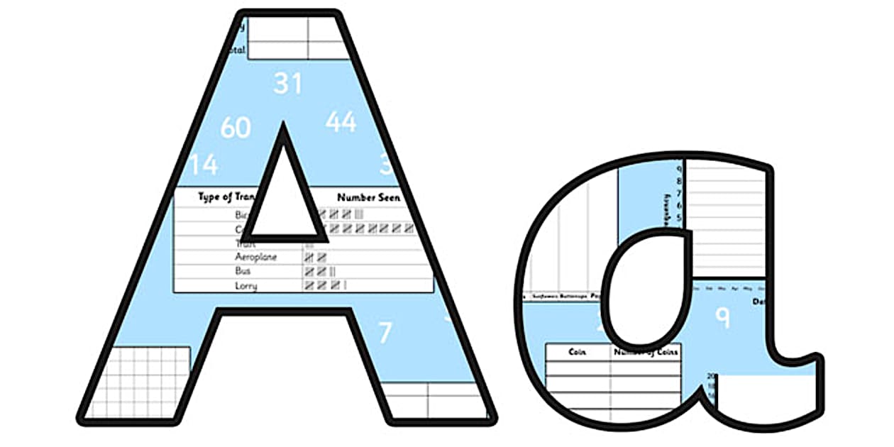 Data Analysis Lowercase Display Lettering - Twinkl