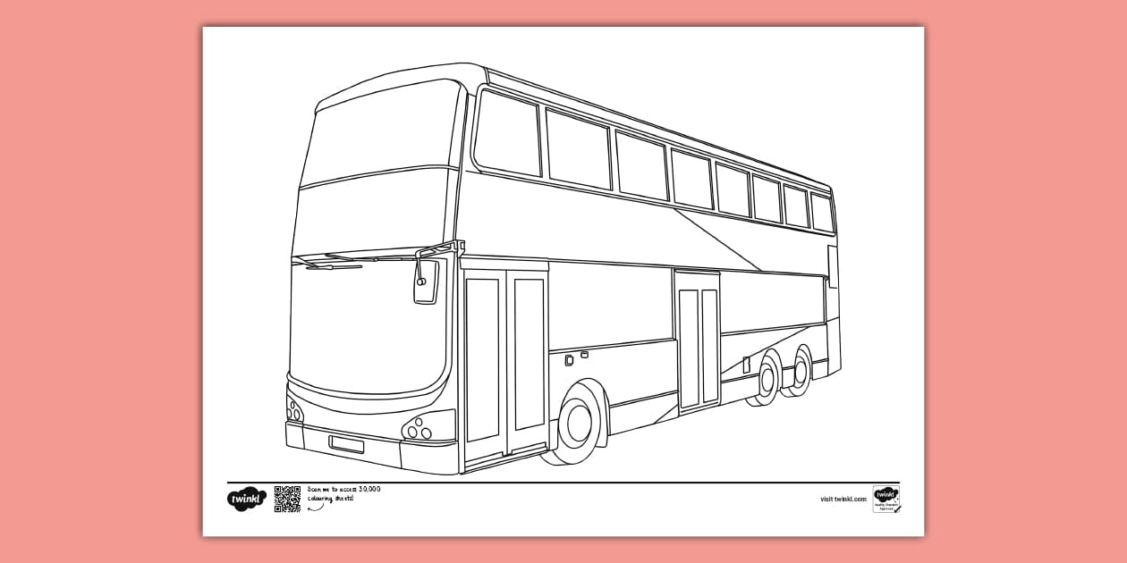 Big Double Decker Bus Colouring Sheet | Twinkl - Twinkl
