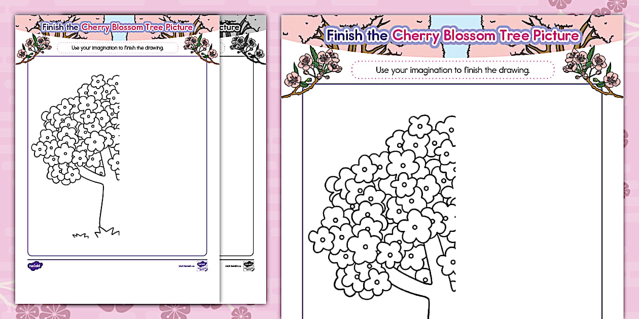 Finish the Cherry Blossom Tree Worksheet (teacher made)