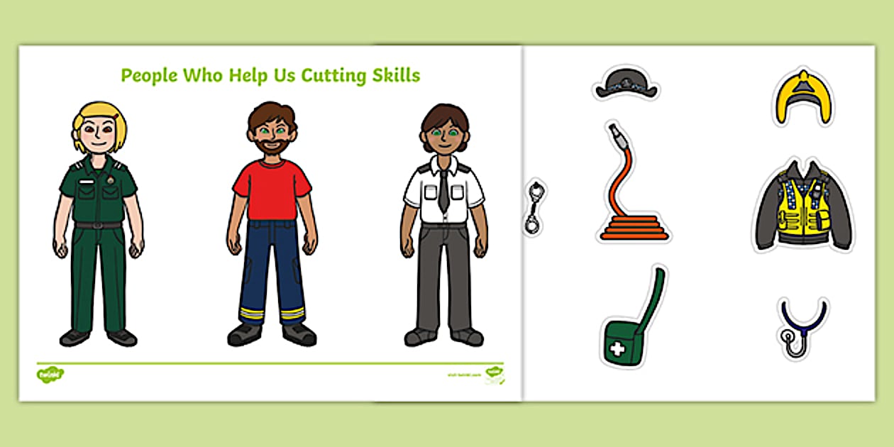 People Who Help Us Cutting Skills (teacher made) - Twinkl