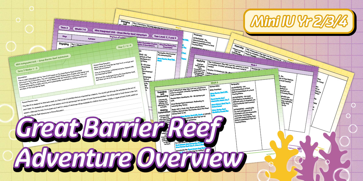 Year 2/3/4 Great Barrier Reef Lesson Plan (teacher made)