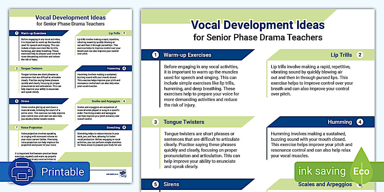 Vocal Development Ideas for Senior Phase Drama Teachers