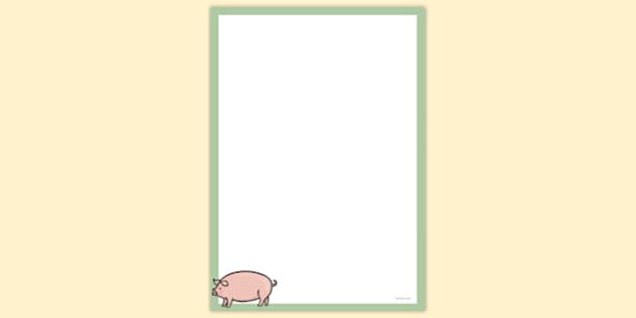 Simple Blank Pig From Snow White Page Border | Page Borders