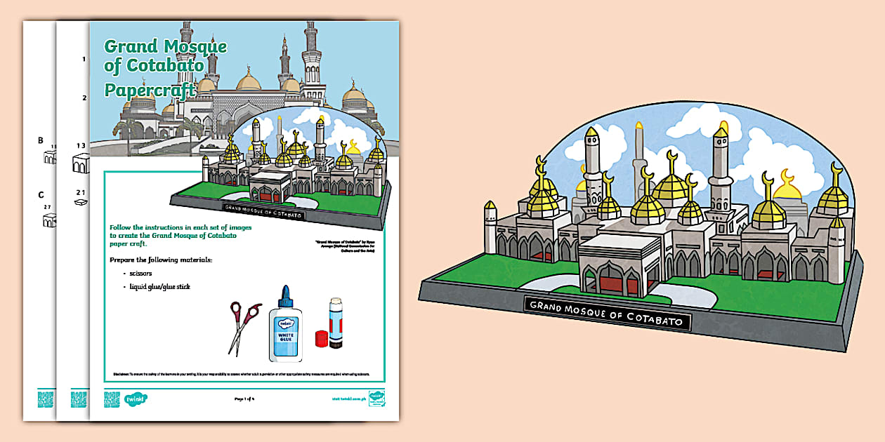 Grand Mosque of Cotabato Paper Craft | Grades 2 - 6 | Twinkl