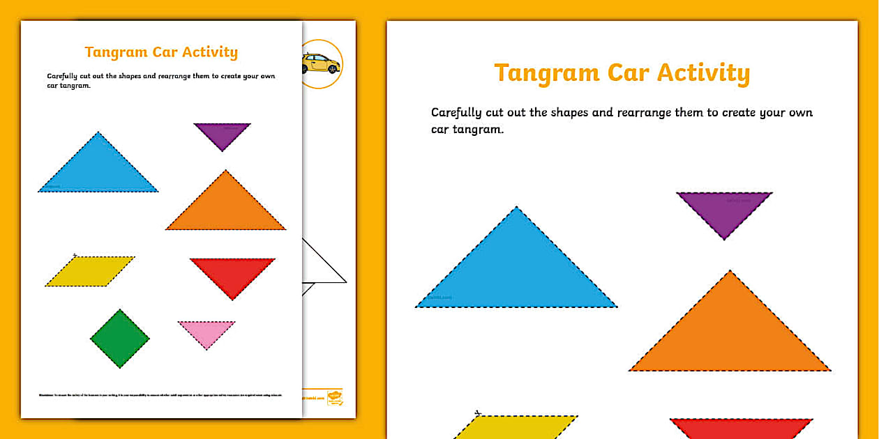👉 Tangram Car Activity Puzzle (Teacher-Made) - Twinkl