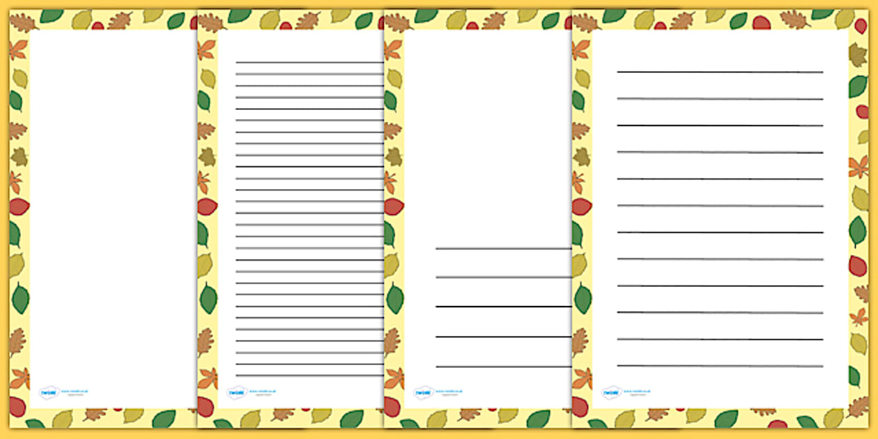Editable Autumn Leaves Page Borders (teacher made) - Twinkl