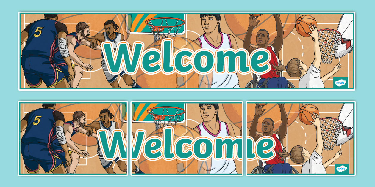 Basketball-Themed Welcome Display Banner (Teacher-Made)