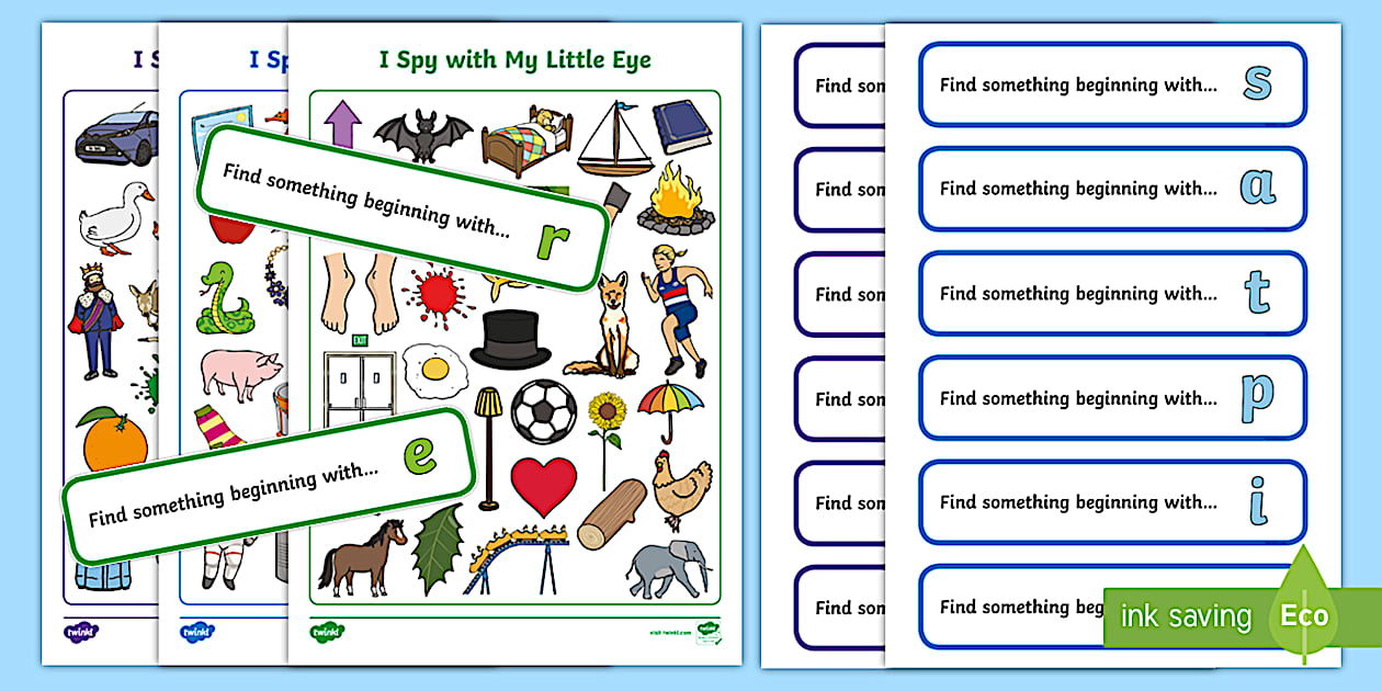 I Spy Initial Sounds Phase 2 Phonics Activity Pack - Twinkl