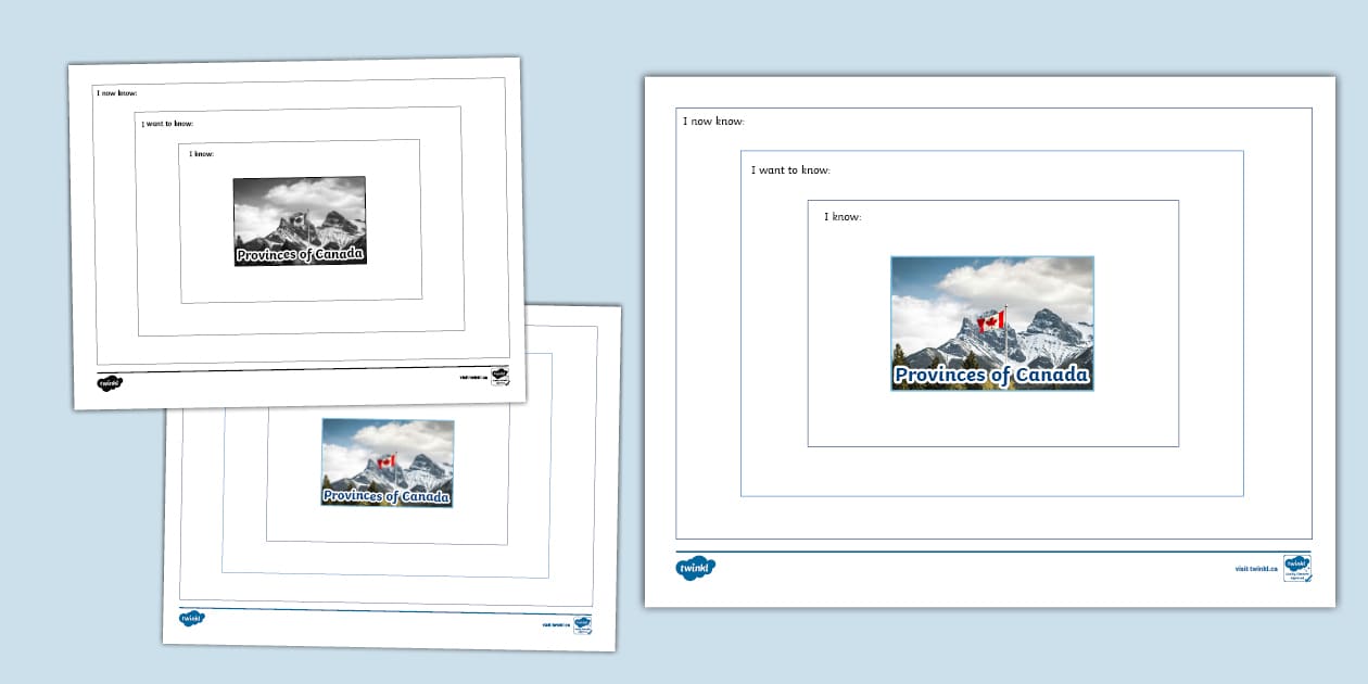Provinces of Canada Topic Overview Writing Frame - Twinkl