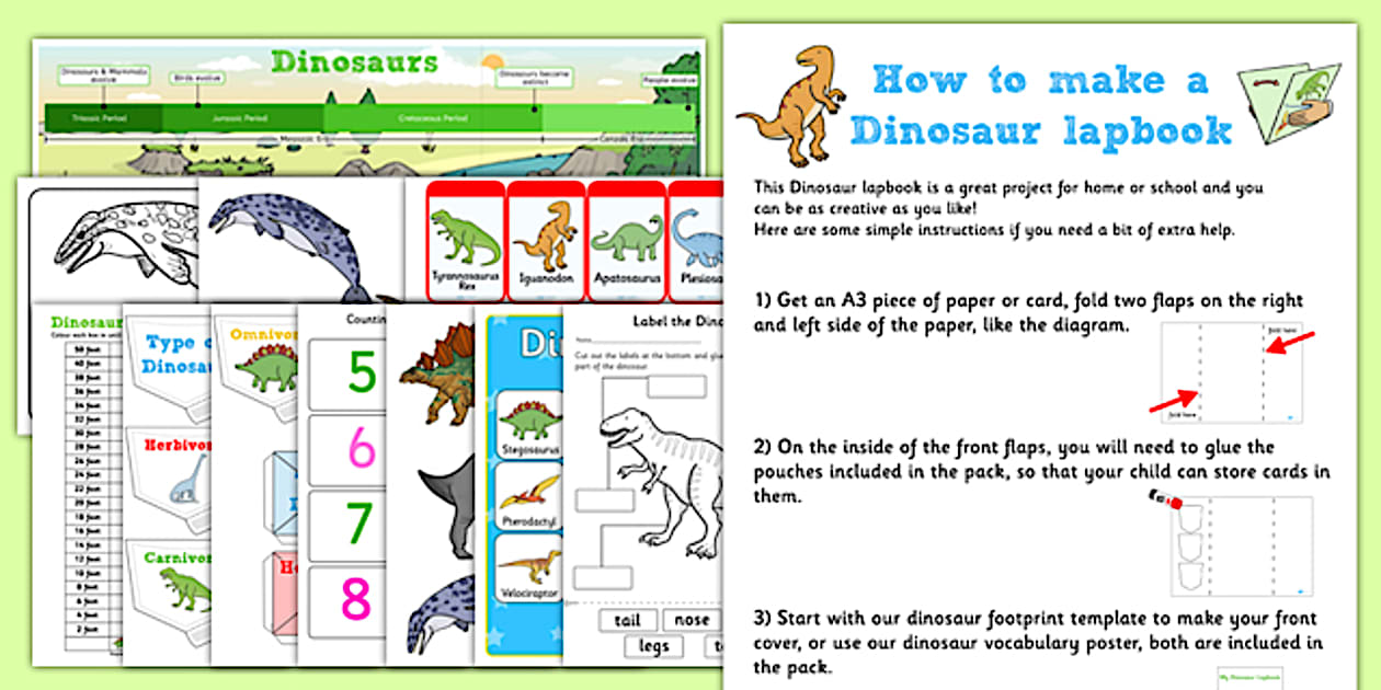 Dinosaur Lapbook Creation Pack - Home Education Resources