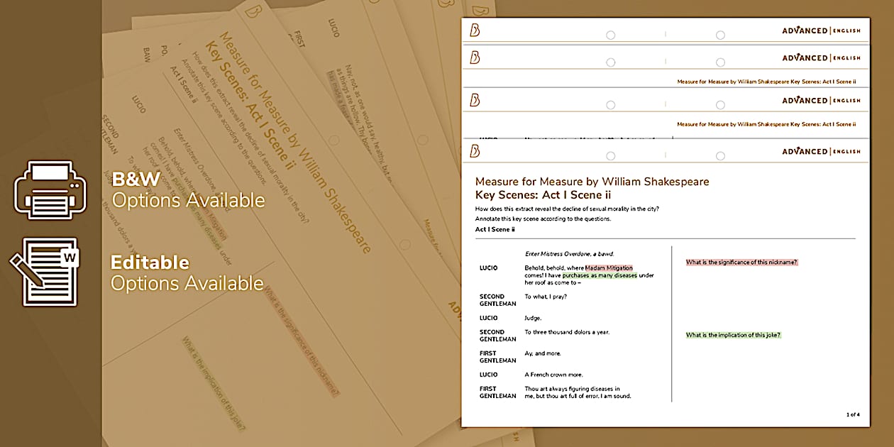 Measure for Measure: Key Scenes - Act I Scene ii - Twinkl
