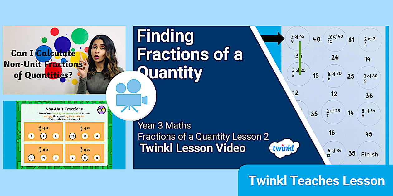 👉 Year 3 (Ages 7-8) Fractions of a Quantity: Video Lesson 2