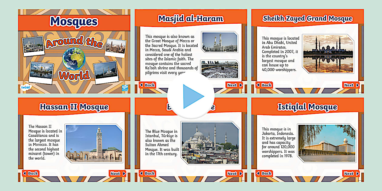 Mosques Around the World Photo PowerPoint - KS2 - Religion