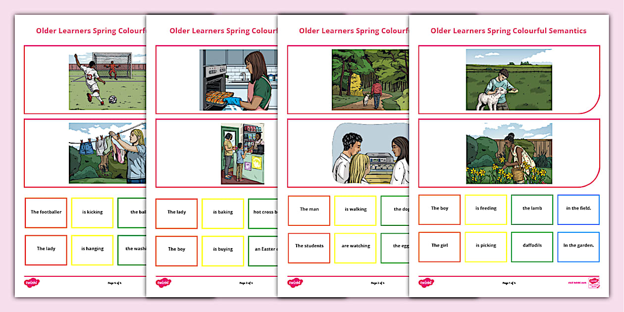Older Learners Spring Colourful Semantics (teacher made)