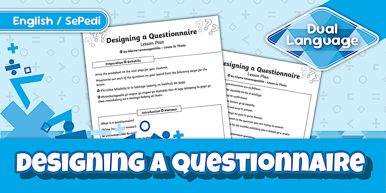 Grade 7 Maths Designing a Questionnaire Sepedi/English