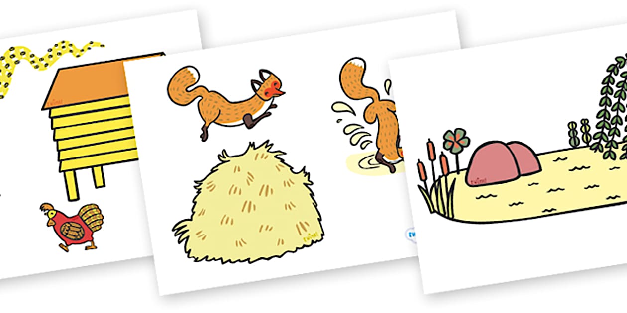 Story Cut Outs to Support Teaching on Rosie's Walk - Twinkl