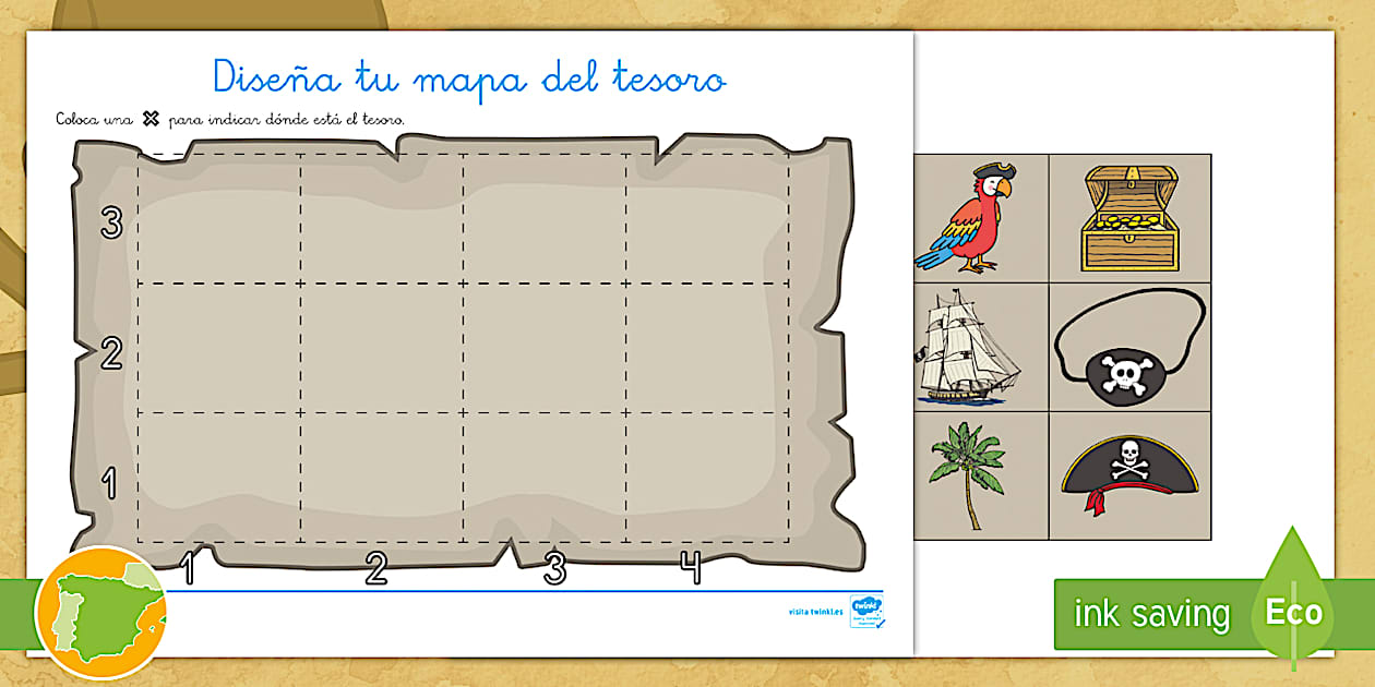 Ficha de actividad: Diseña tu mapa del tesoro - Twinkl