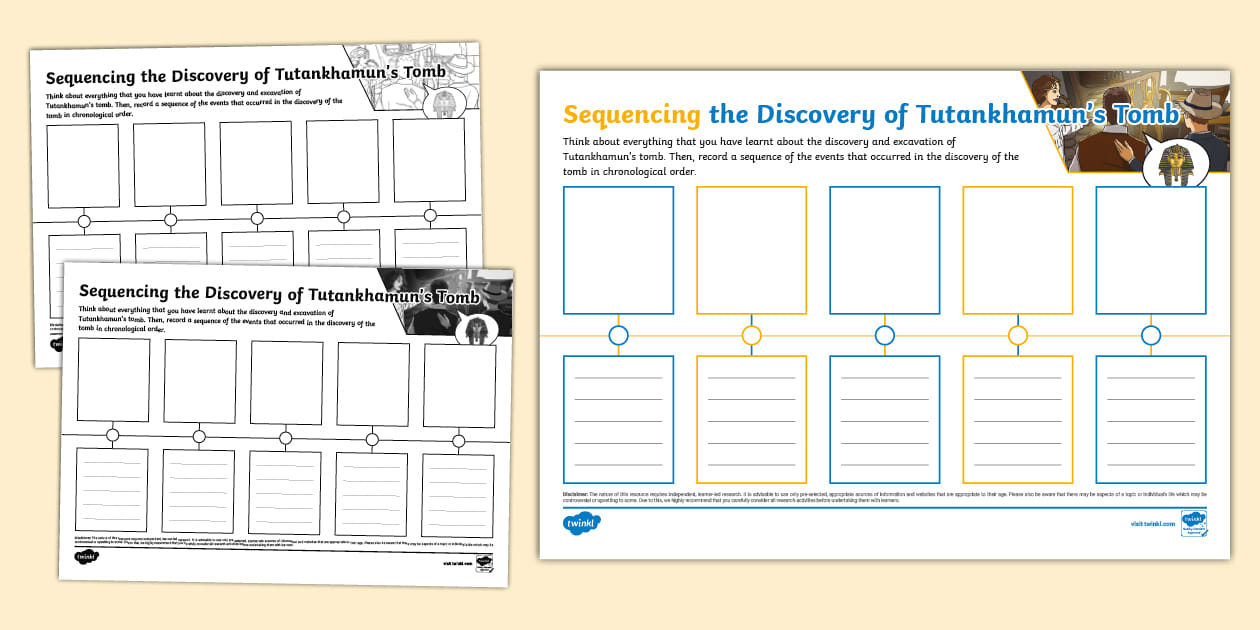 Discovery of Tutankhamun's Tomb Sequencing Worksheet