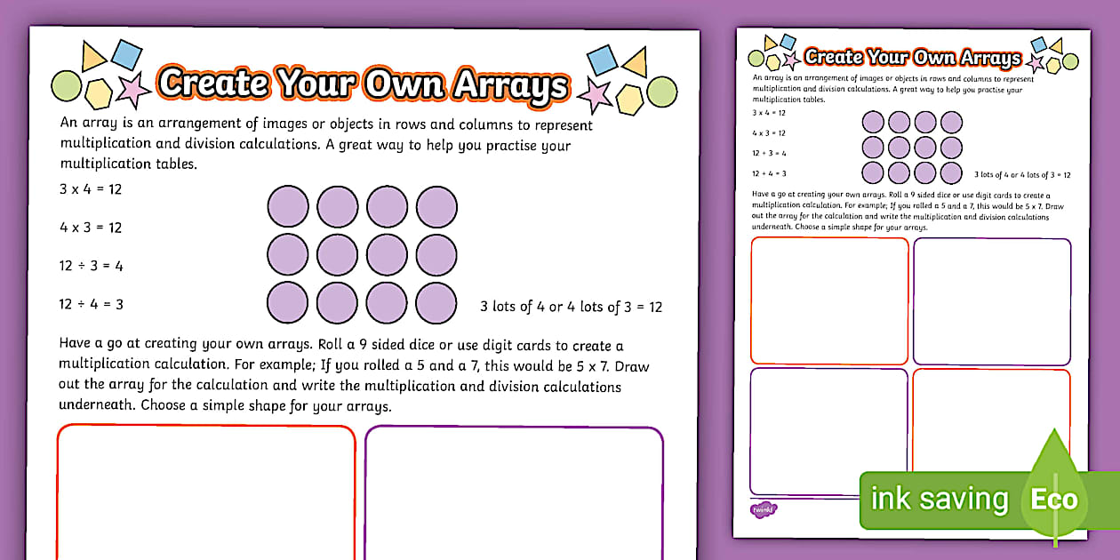 Create Your Own Arrays (teacher made) - Twinkl Create Your Own Arrays (teacher made) - Twinkl