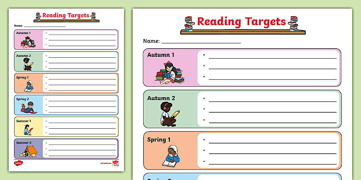 Reading Half Termly Individual Targets (teacher made)