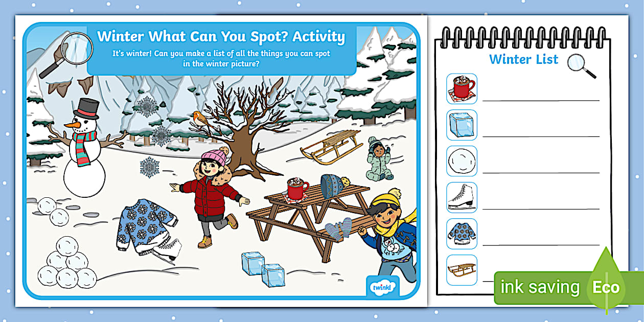 Winter What Can You Spot? Writing Activity | Twinkl - Twinkl