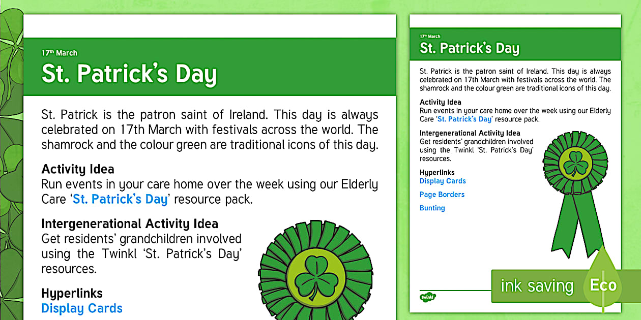 St. Patrick's Day Adult Guidance (teacher made) - Twinkl
