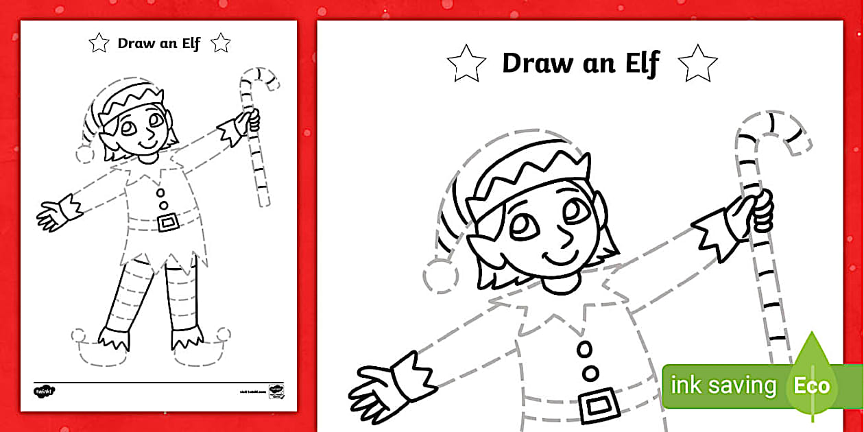 Draw an Elf Pencil Control Activity (teacher made) - Twinkl