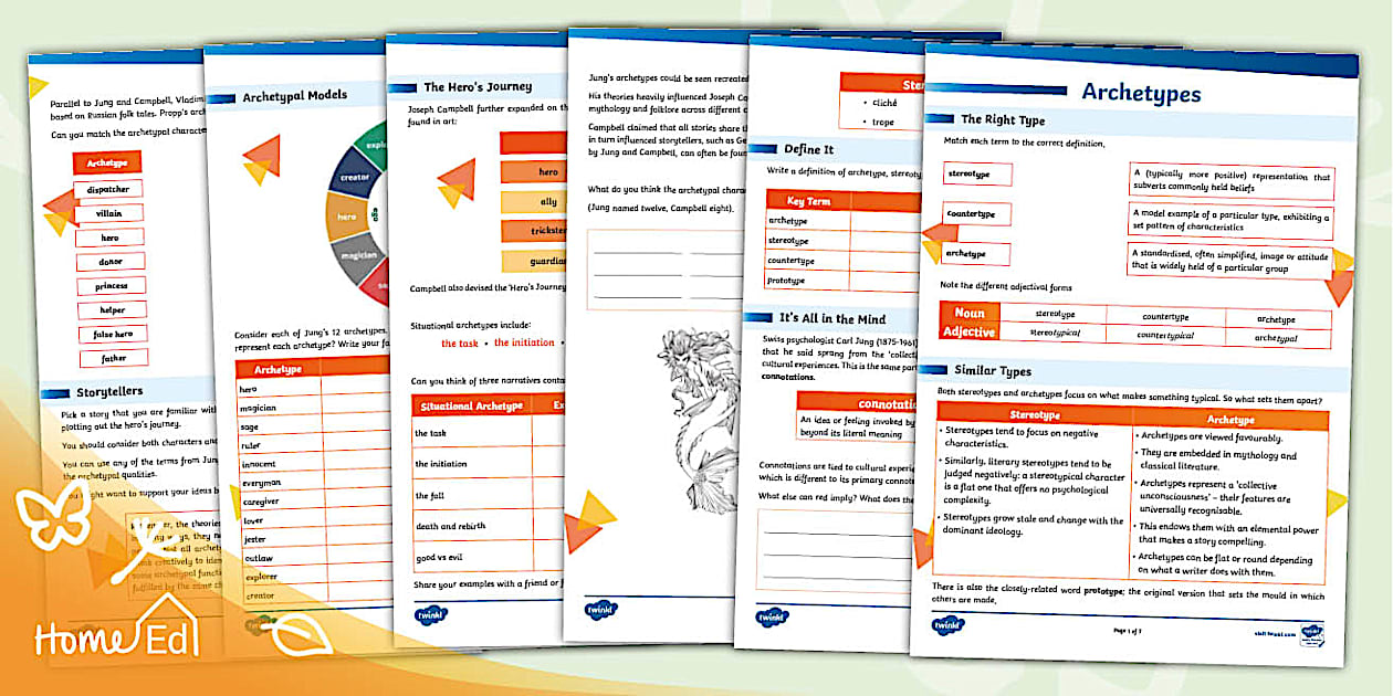 Secondary English Cheat Sheet: Archetypes (teacher made)