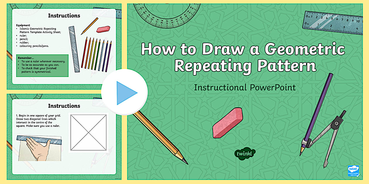 How To Draw An Islamic Geometric Repeating Pattern Instructional PowerPoint