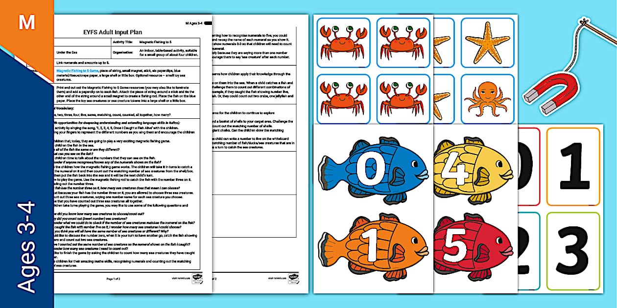 EYFS Links Numerals and Amounts to 5 Adult Input Plan & Pack