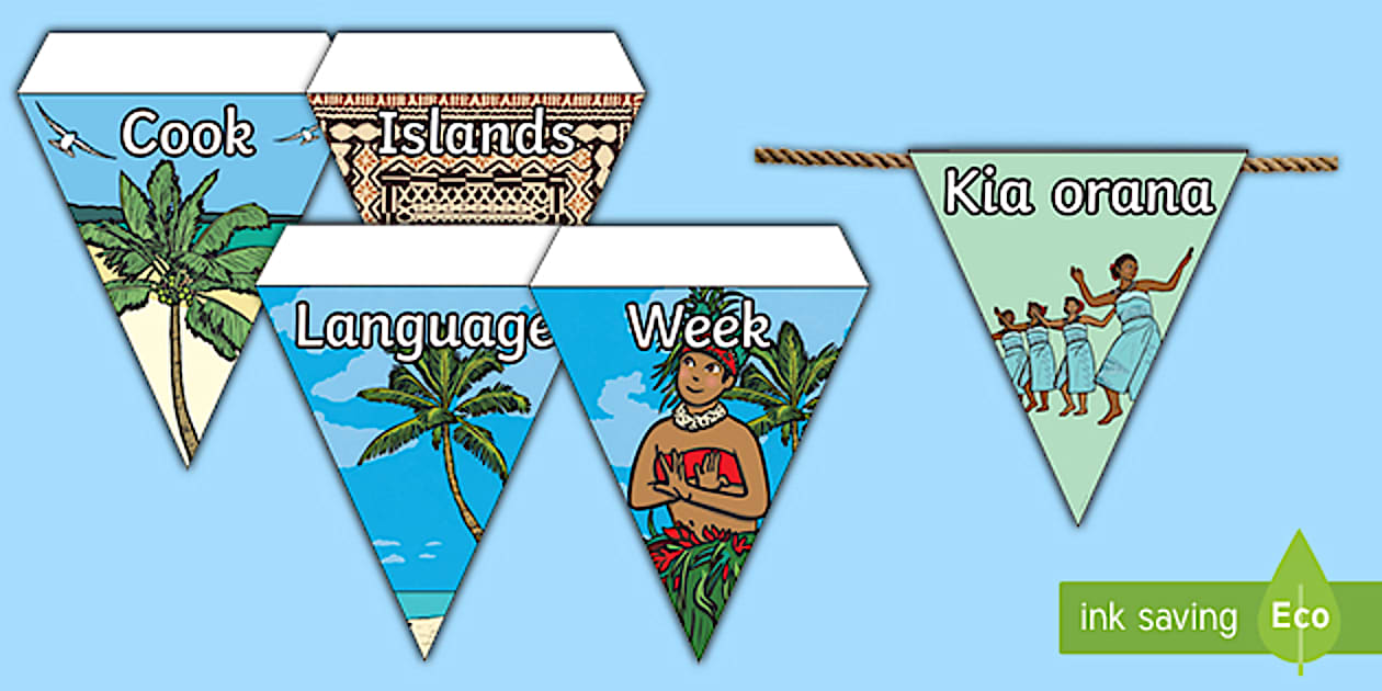 Cook Island Language Week Display Bunting - Twinkl