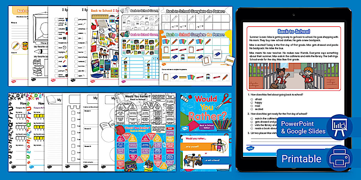 First Grade First Day of School Activity Pack (teacher made)